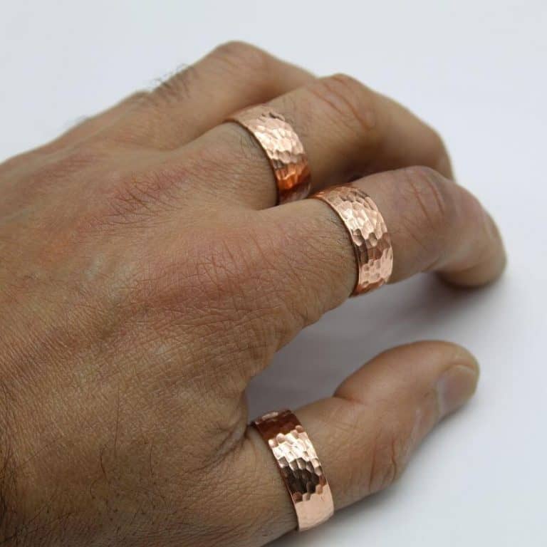 Set of 3 Copper Rings ~ Hammered - Healinglama Gift Shop