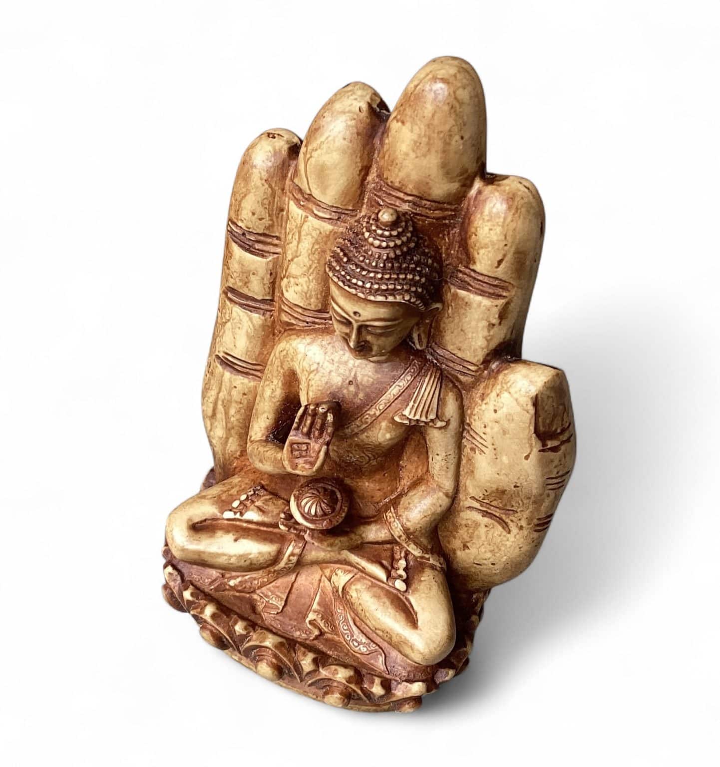 Hand Casted Resin Blessing Buddha Statue - 6 inches (Antiqued ...